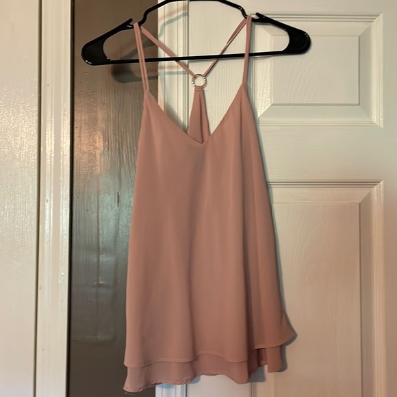 Timing | Tops | Blush Pink Racerback Style Top Semi Sheer Lined | Poshmark